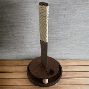 Handcrafted Interactive Cat Toy With Ball and Scratching Post. - Etsy