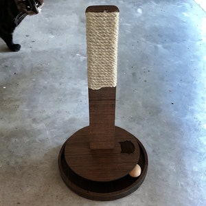 Handcrafted Interactive Cat Toy With Ball and Scratching Post. - Etsy