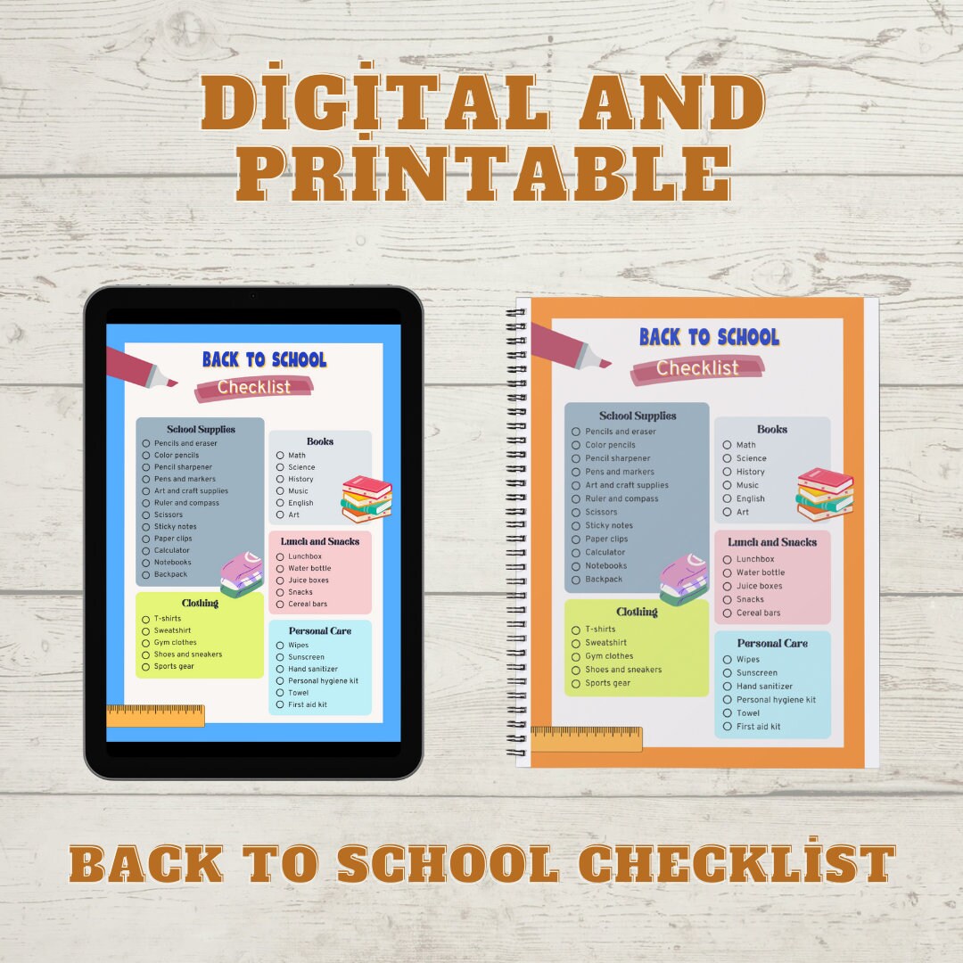 School Checklist , Back to School Checklist , Checklist , Kids ...