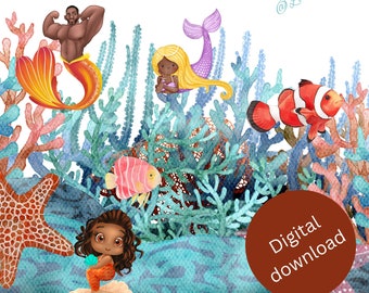 Black Ariel Two Ariels Little Mermaid Love Black Woman - Etsy