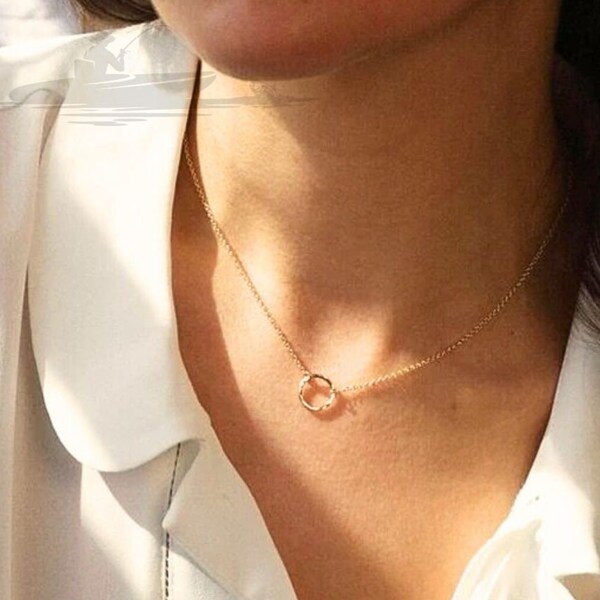 Gold Circle Necklace - Etsy