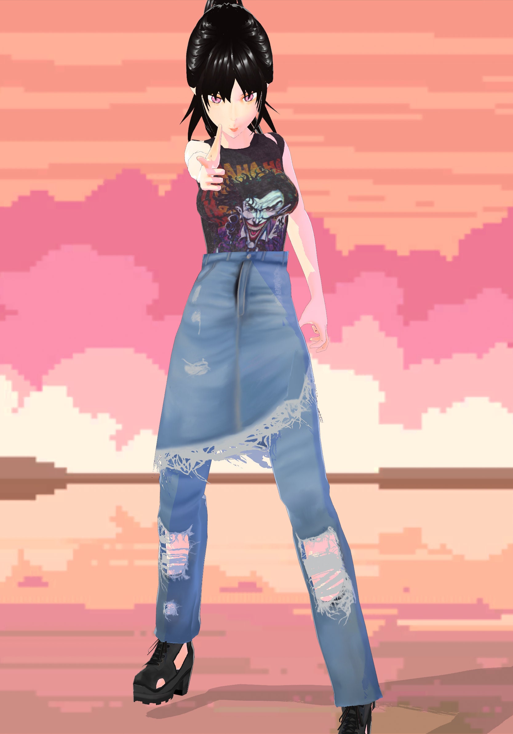 Vroid 90s Distressed Ripped Skirt Jeans Grunge Fashion - Etsy