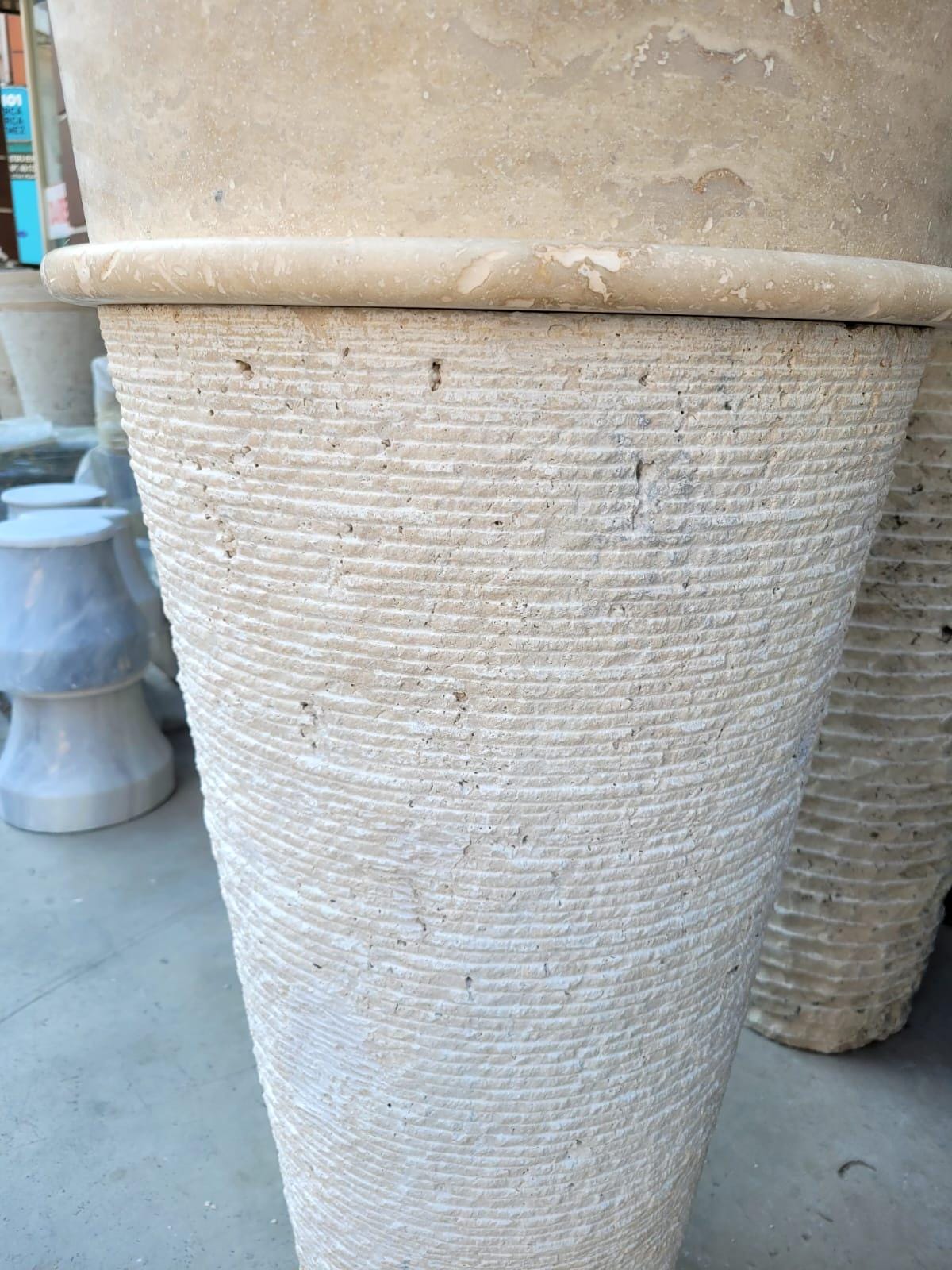 Modern Cone Stone Vertical Sink Basin, Decorative Concrete Bathroom ...