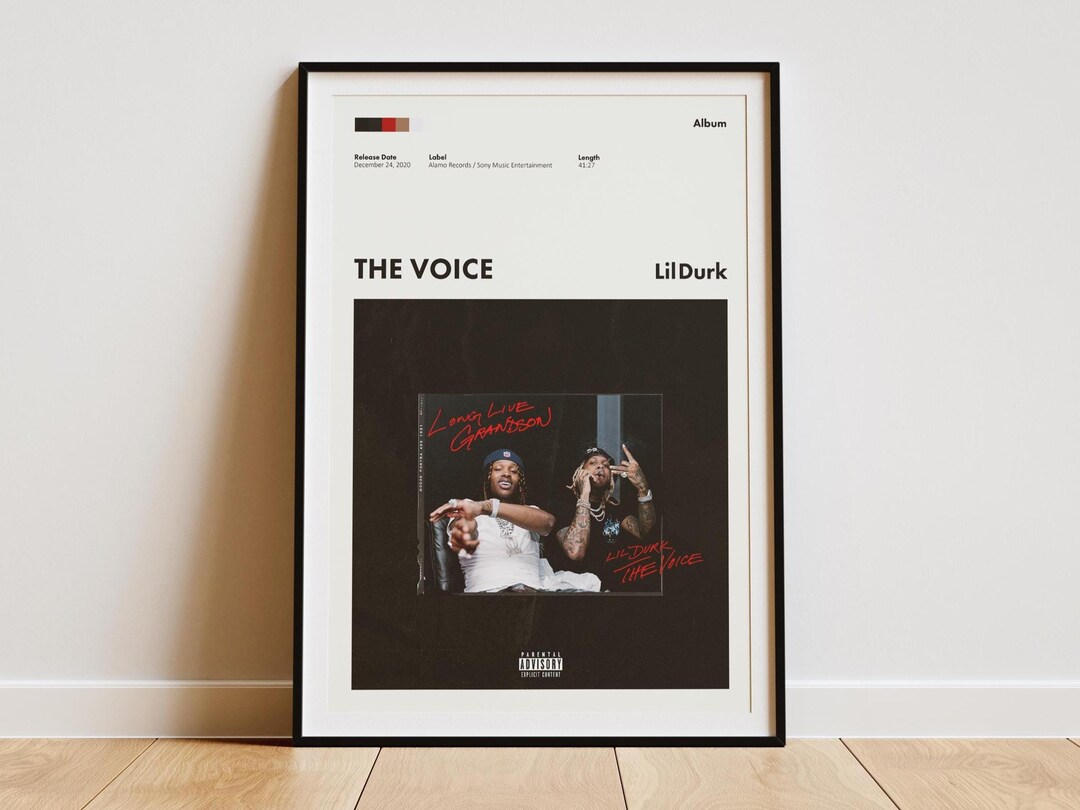Lil Durk - the Voice Album Digital Poster – Minimalist Rap Print – Hip ...