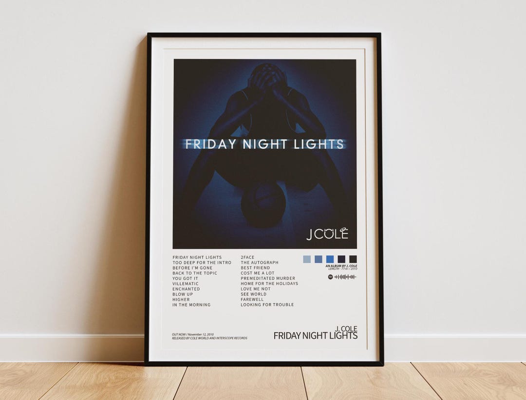 J Cole - Friday Night Lights Digital Album Cover Poster | Room ...
