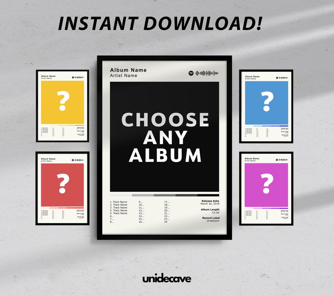 Custom Digital Album Poster - Music Wall Art, Album Cover Print, Choose ...