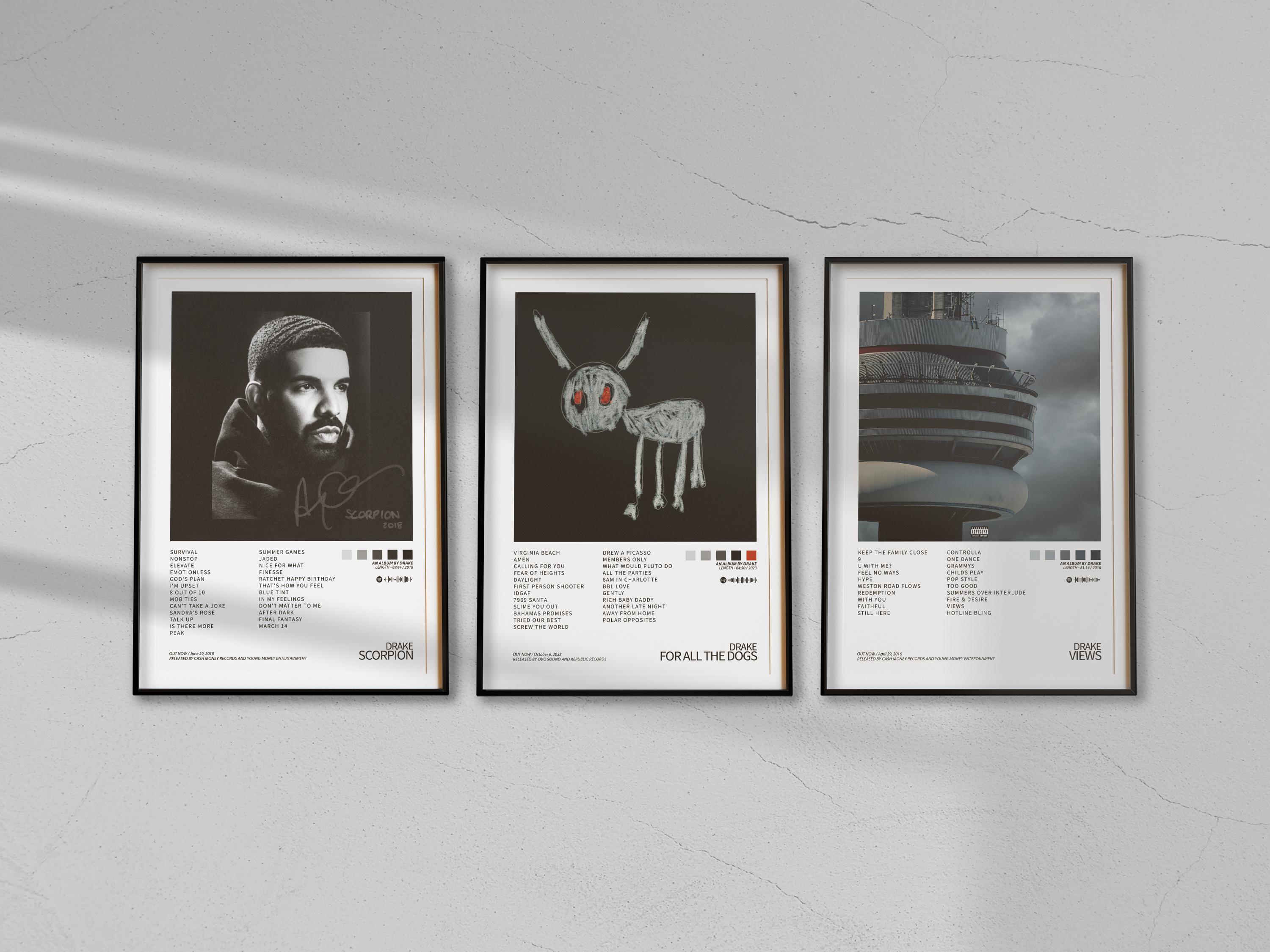 Drake - 6 Album Cover Digital Poster Bundle - Nothing Was the Same ...