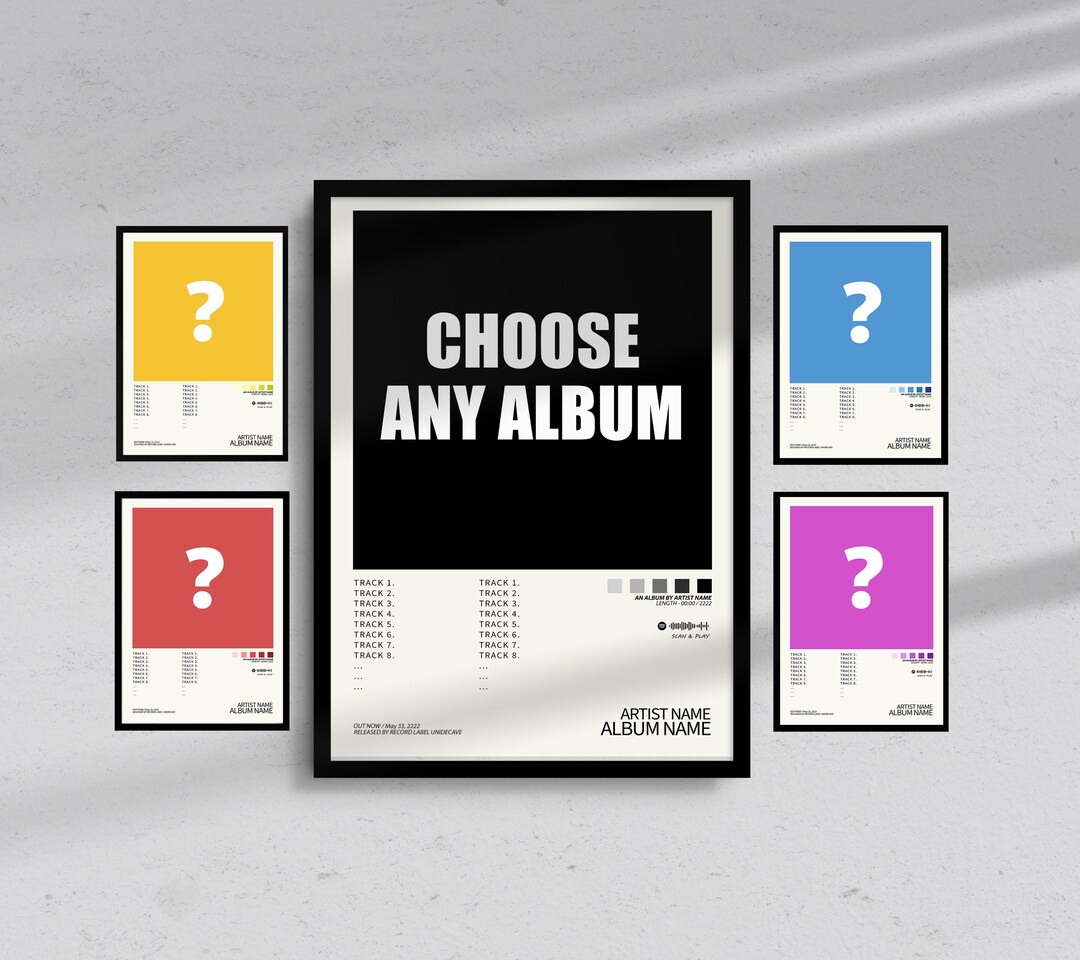 Custom Digital Album Poster Music Wall Art Album Cover Print Choose Any ...