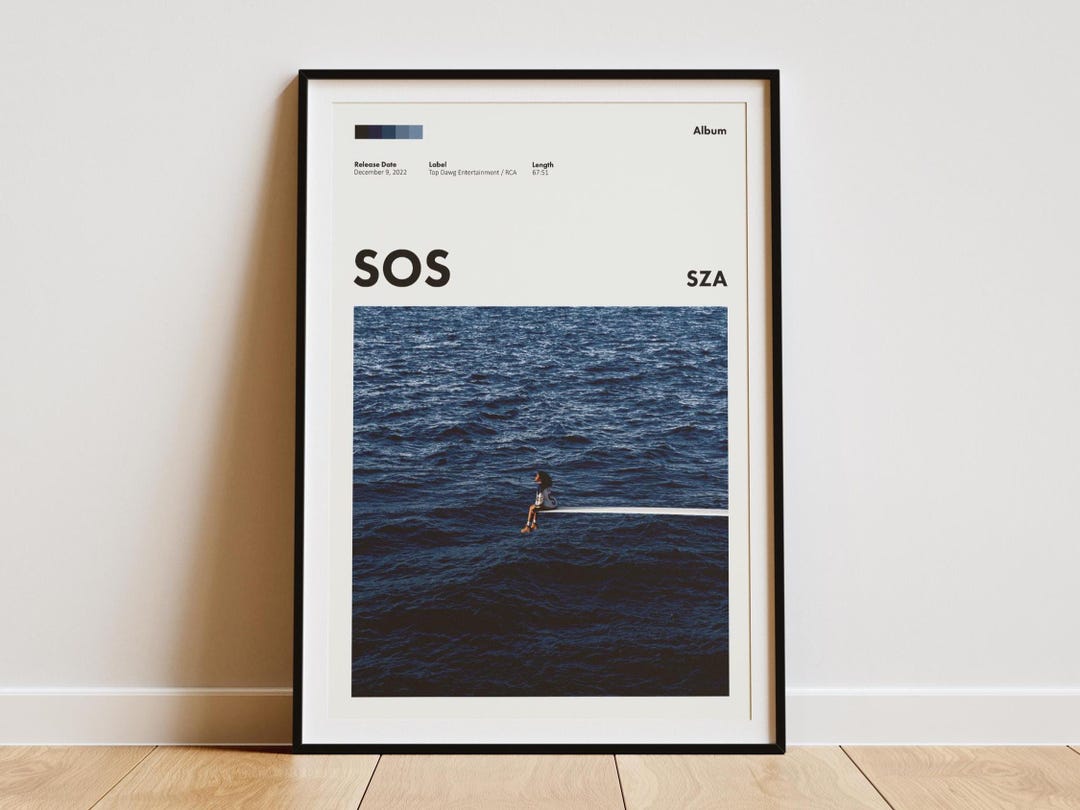 SZA SOS Album Cover Poster – R&B Digital Art Print – Minimalist SZA ...