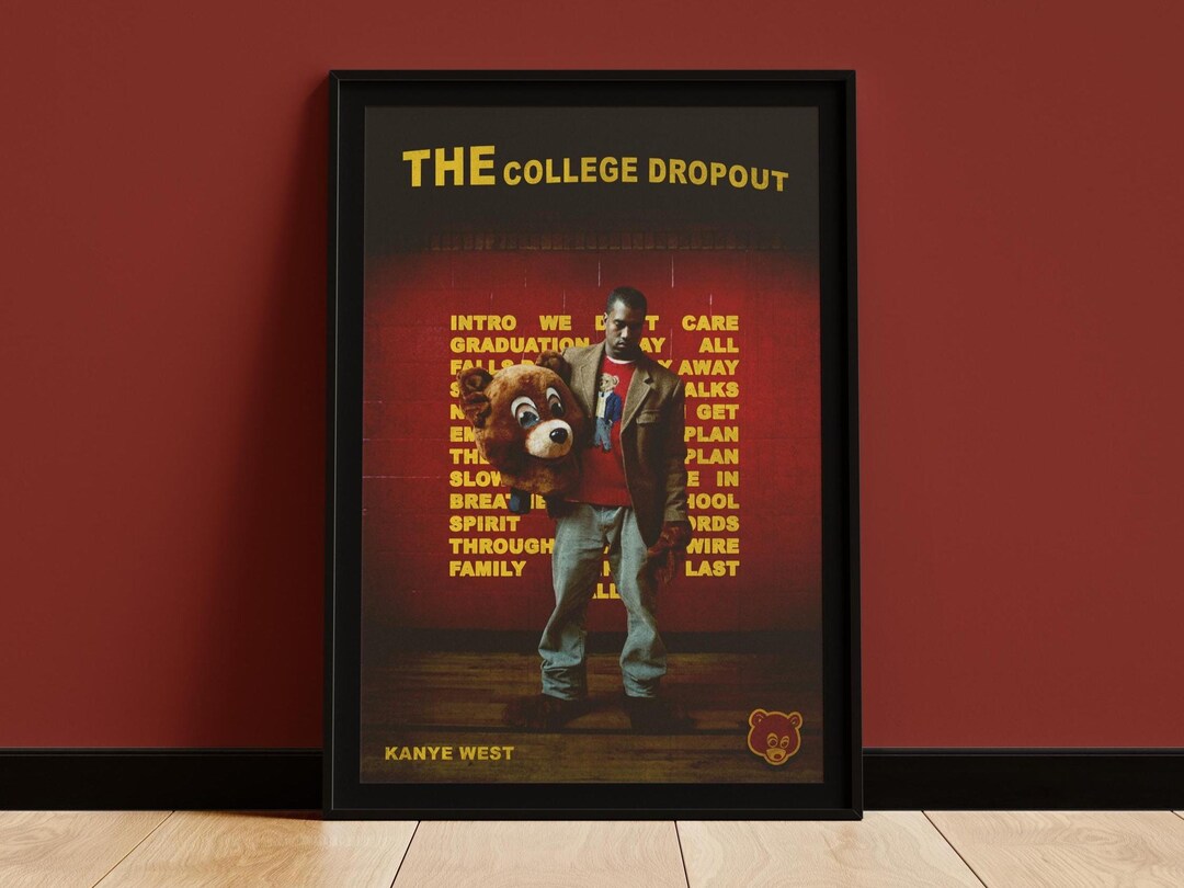 Kanye West College Dropout Poster – Digital Album Cover Wall Art ...