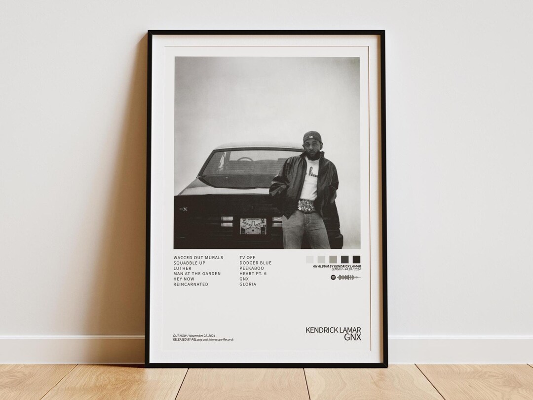 Kendrick Lamar GNX Album Cover Art Print: Minimalist Hip Hop Poster ...