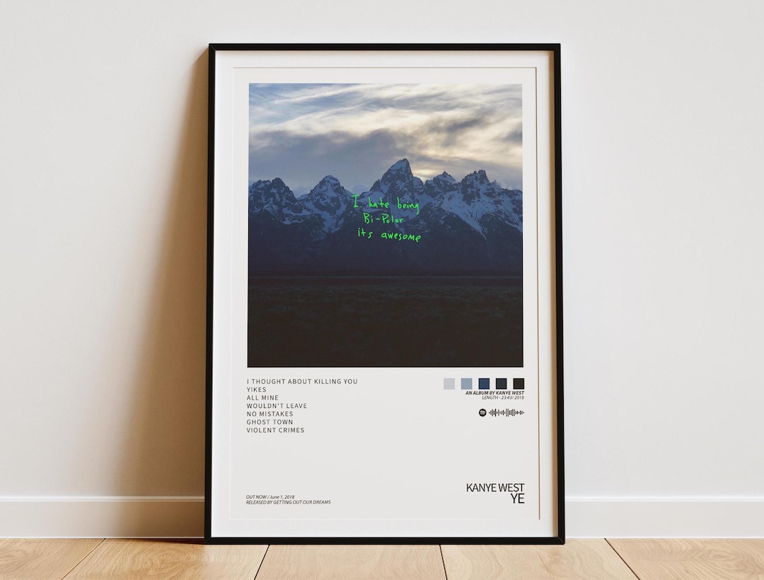 Kanye West - Ye Digital Album Cover Poster | Room Aesthetic | Album ...
