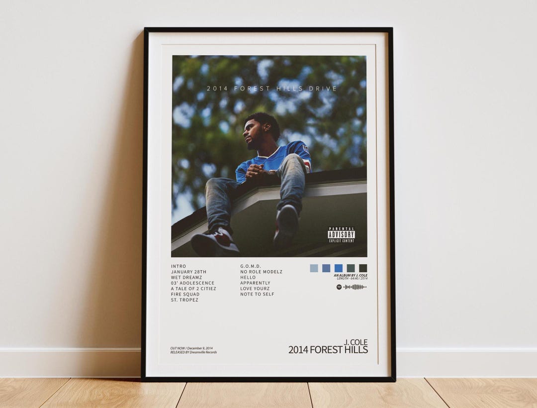 J Cole - 2014 Forest Hills Drive Digital Album Cover Poster | Room ...