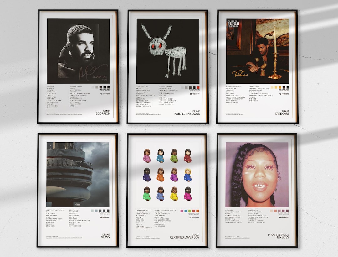 Drake - 6 Album Cover Digital Poster Bundle - Nothing Was the Same ...