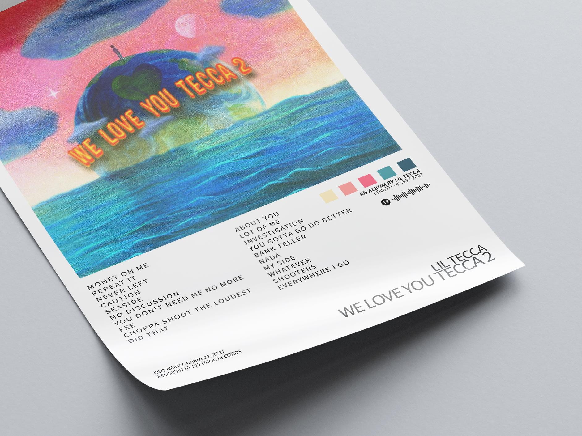 Lil Tecca - 5 Album Cover Digital Poster Package | We Love You Tecca ...