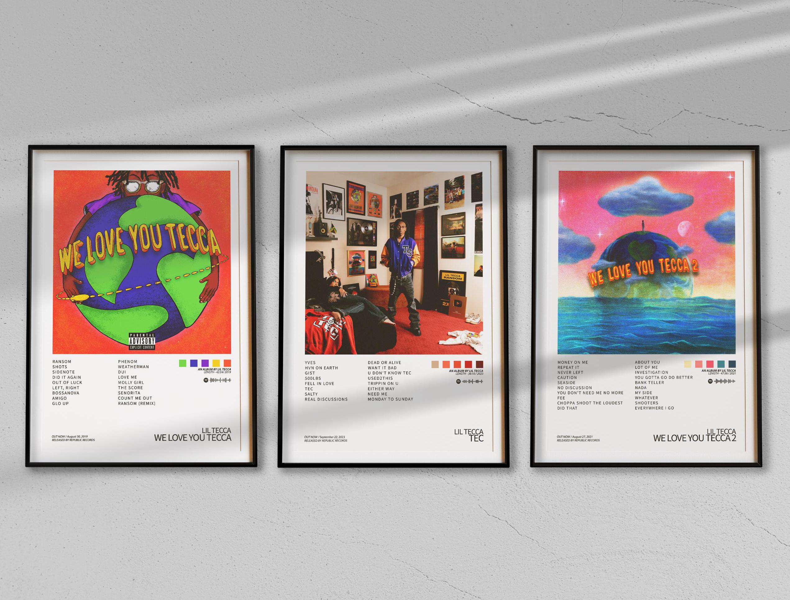 Lil Tecca - 3 Album Cover Digital Poster Package | We Love You Tecca ...