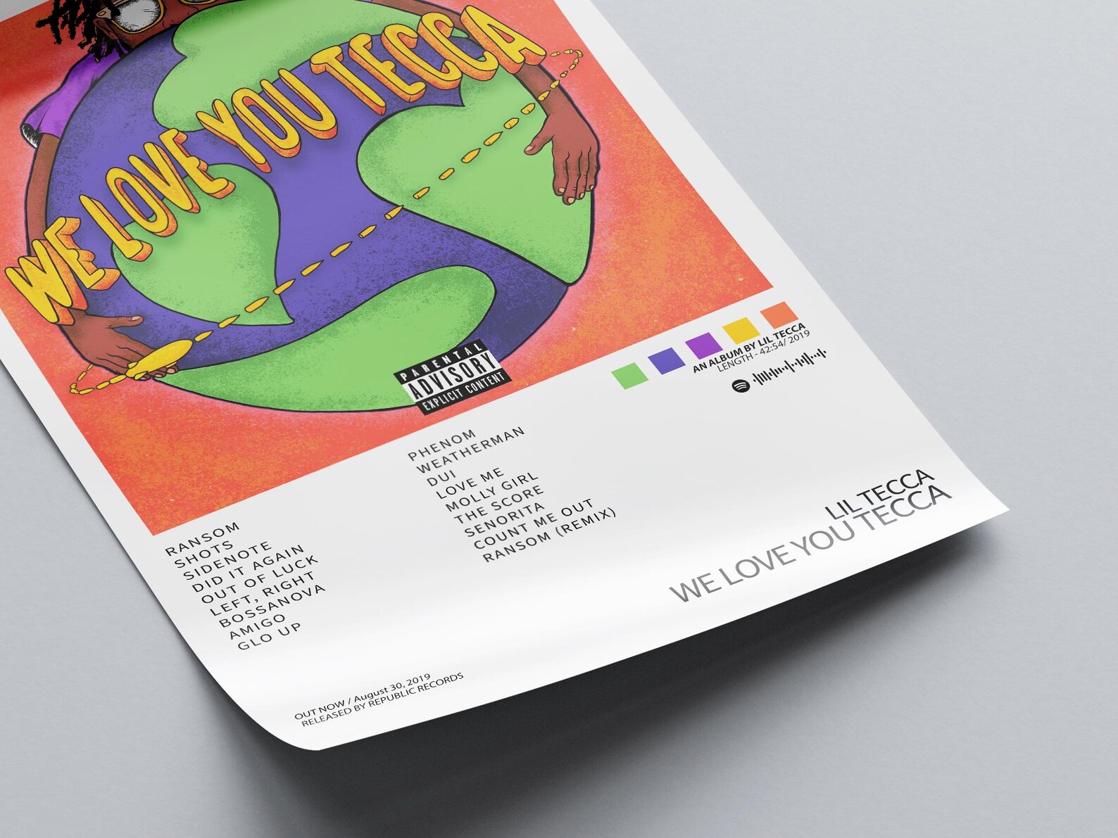 Lil Tecca - 3 Album Cover Digital Poster Package | We Love You Tecca ...