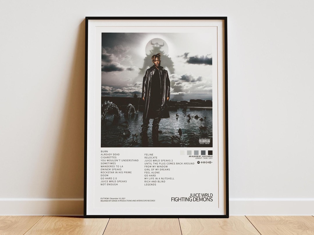 Juice WRLD - Fighting Demons Album Cover Digital Poster | Tracklist ...