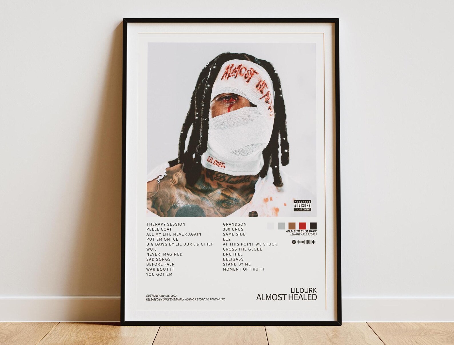 Lil Durk - Almost Healed Album Cover Digital Poster | All My Life Song ...