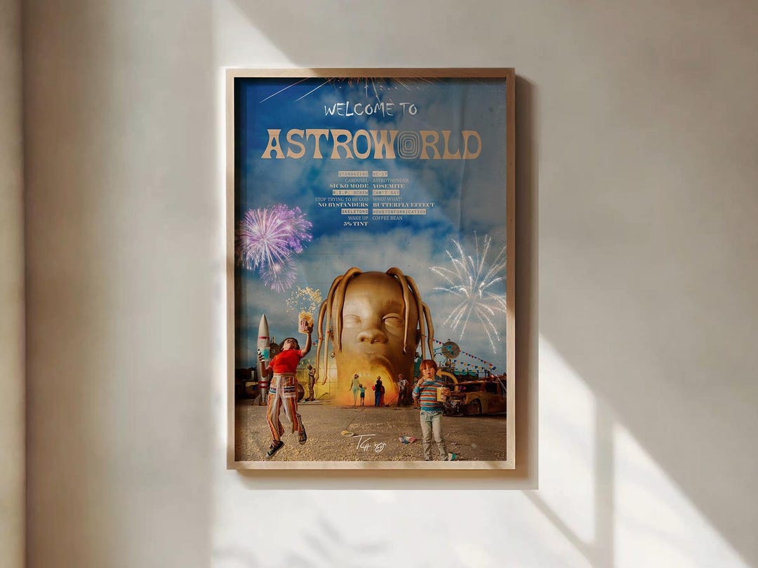 Travis Scott Astroworld Poster – Digital Album Cover Wall Art ...