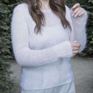 Mist Jumper Knitting Pattern: Elegant Openwork Sweater for Contemporary ...