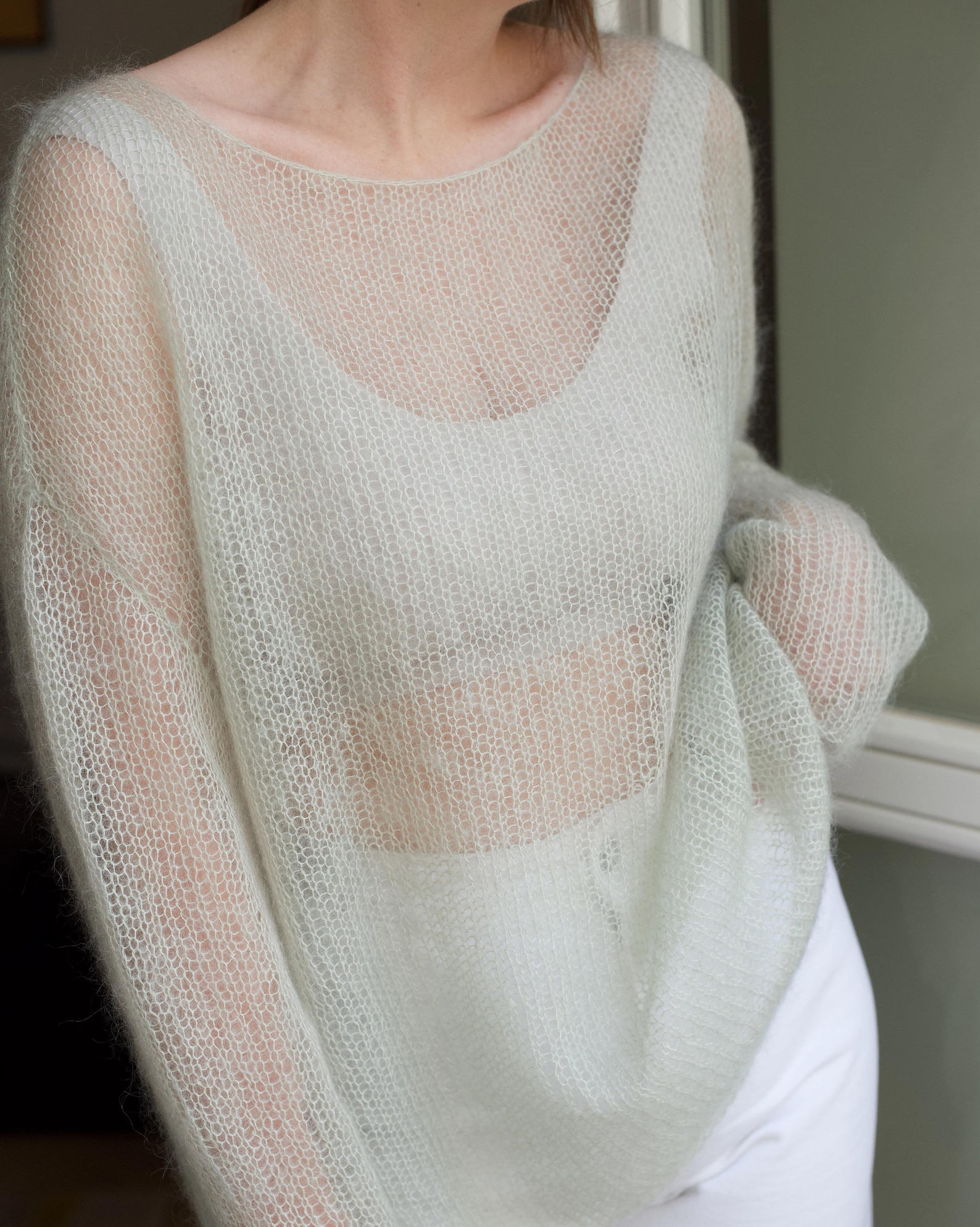 Thin Jumper Knitting Pattern: Women's Loose Knit Mohair Sweater Pattern With Oversized Fit. Easy ...