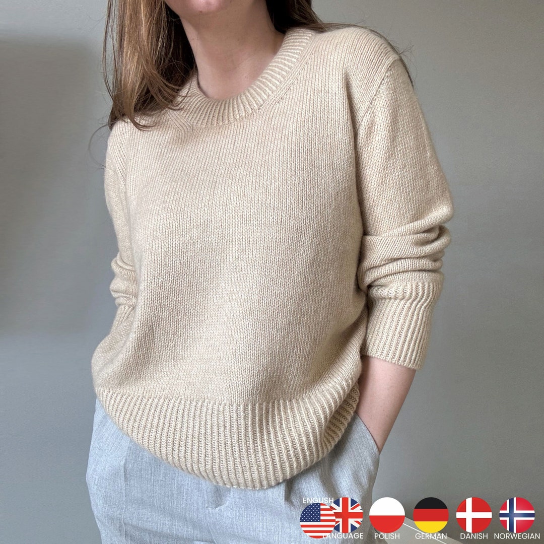 Bruno Sweater Pattern - Elegant Top-down Womens Knitting Sweater With ...