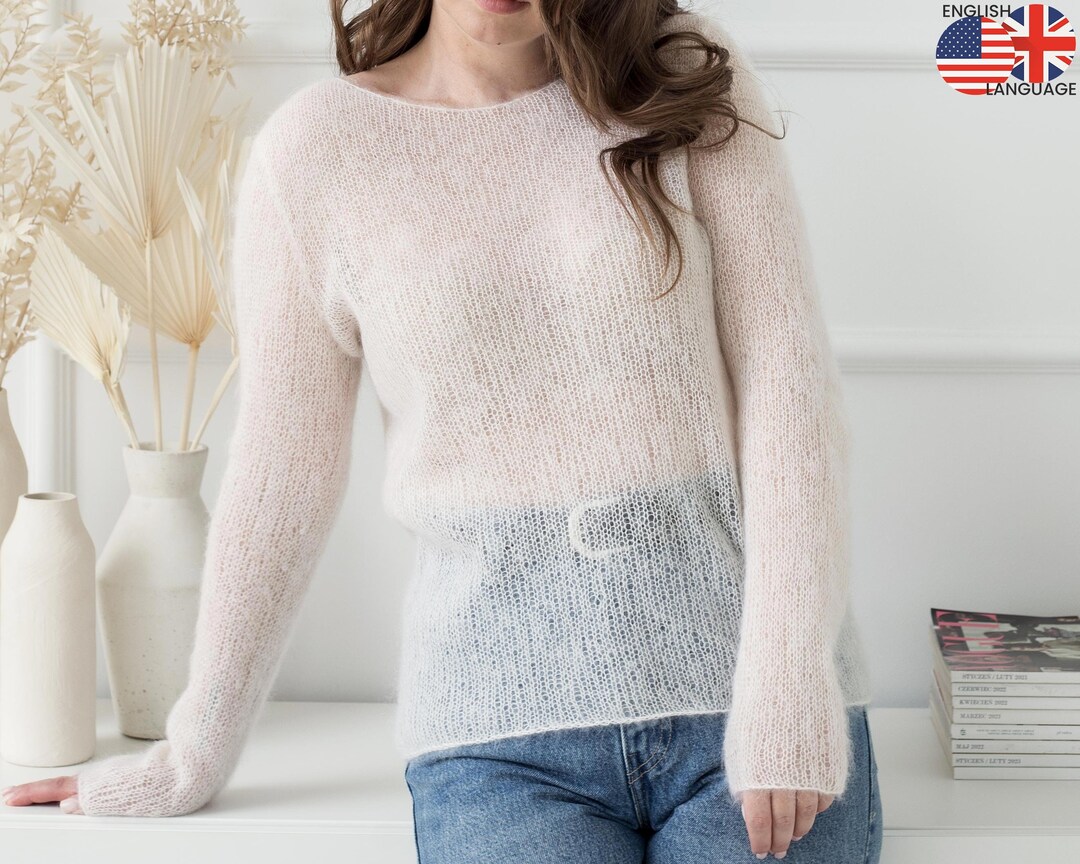 Mist Jumper Knitting Pattern. Women's Knit Sweater tutorial. Slim Fit ...