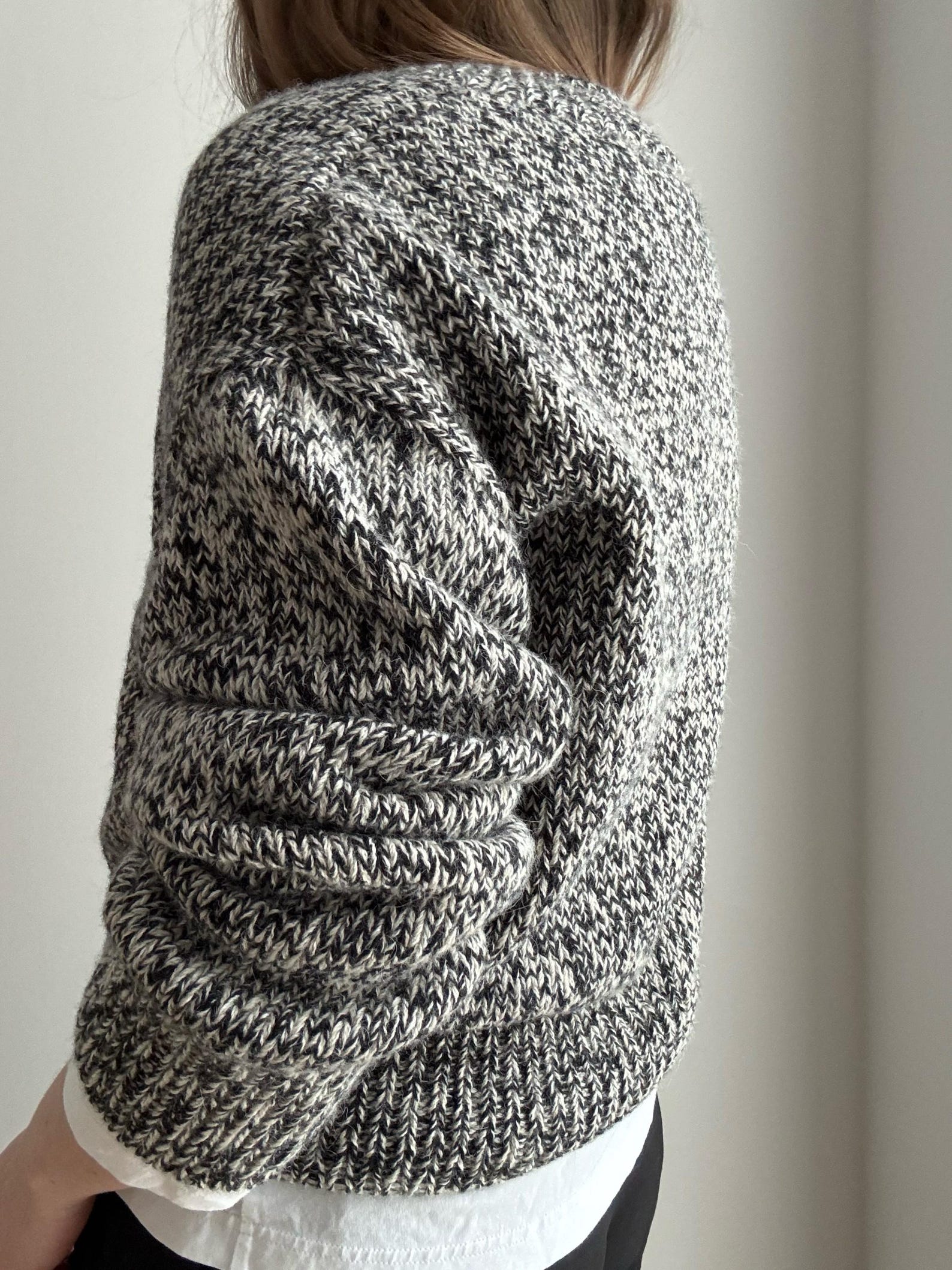 Luna Zip Sweater Knitting Pattern: Oversized Melange Wool Crewneck (PDF ...