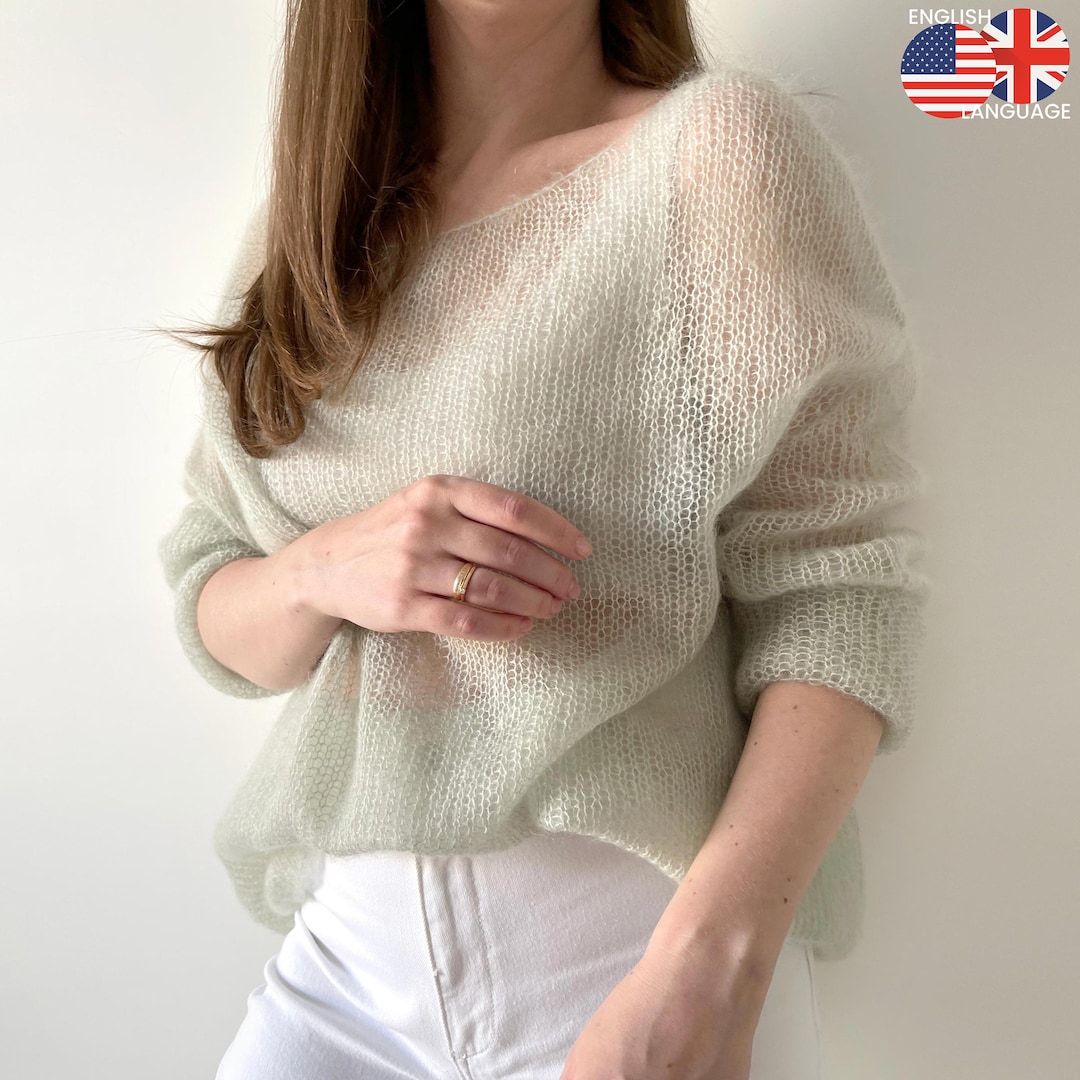 Thin Jumper Knitting Pattern: Women's Loose Knit Mohair Sweater Pattern ...