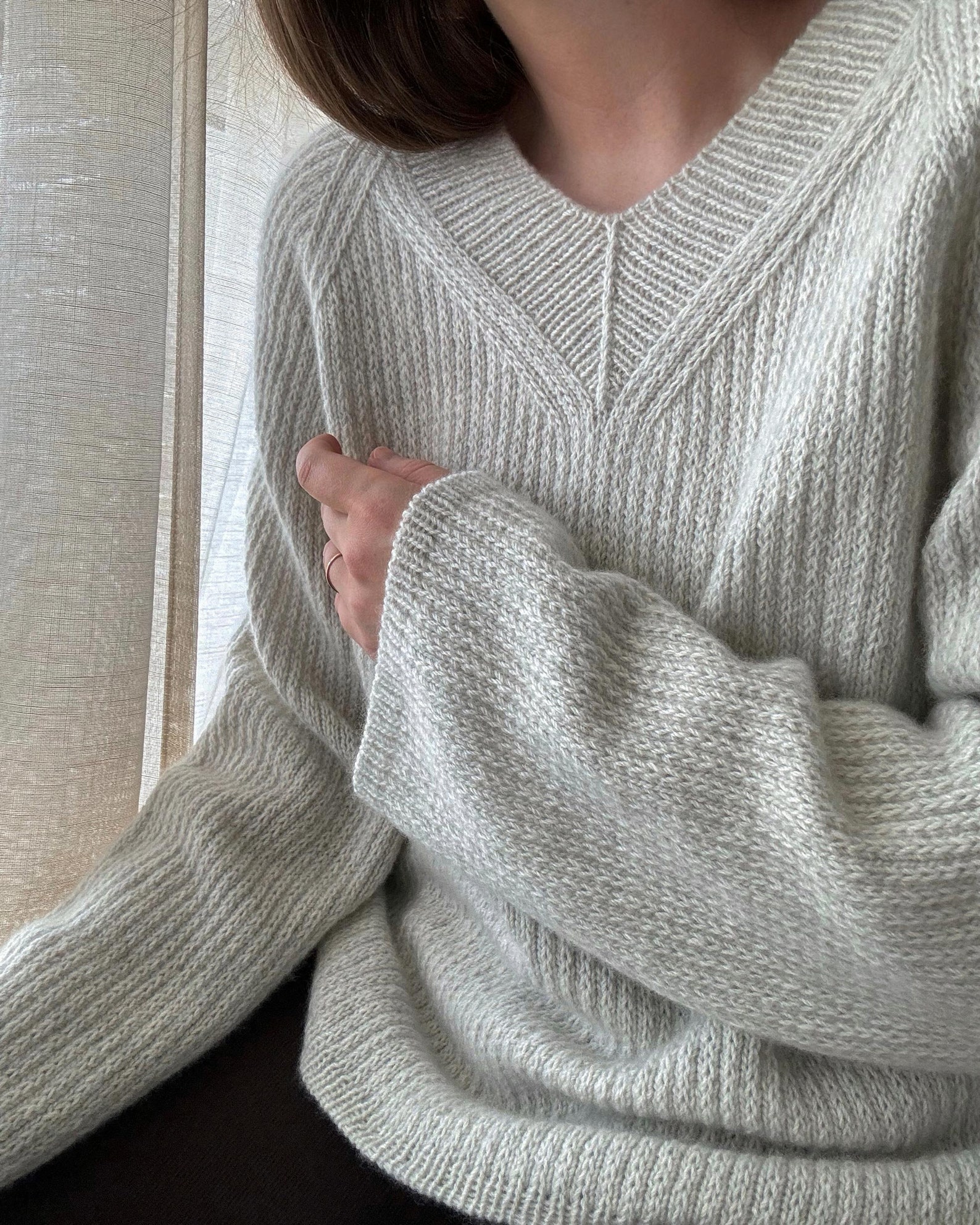 Chantal Sweater V-neck Knitting Pattern – A Refined, Feminine Pullover ...