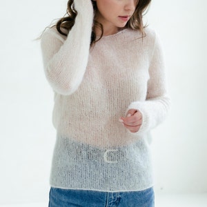 Mist Jumper Knitting Pattern: Elegant Openwork Sweater for Contemporary ...