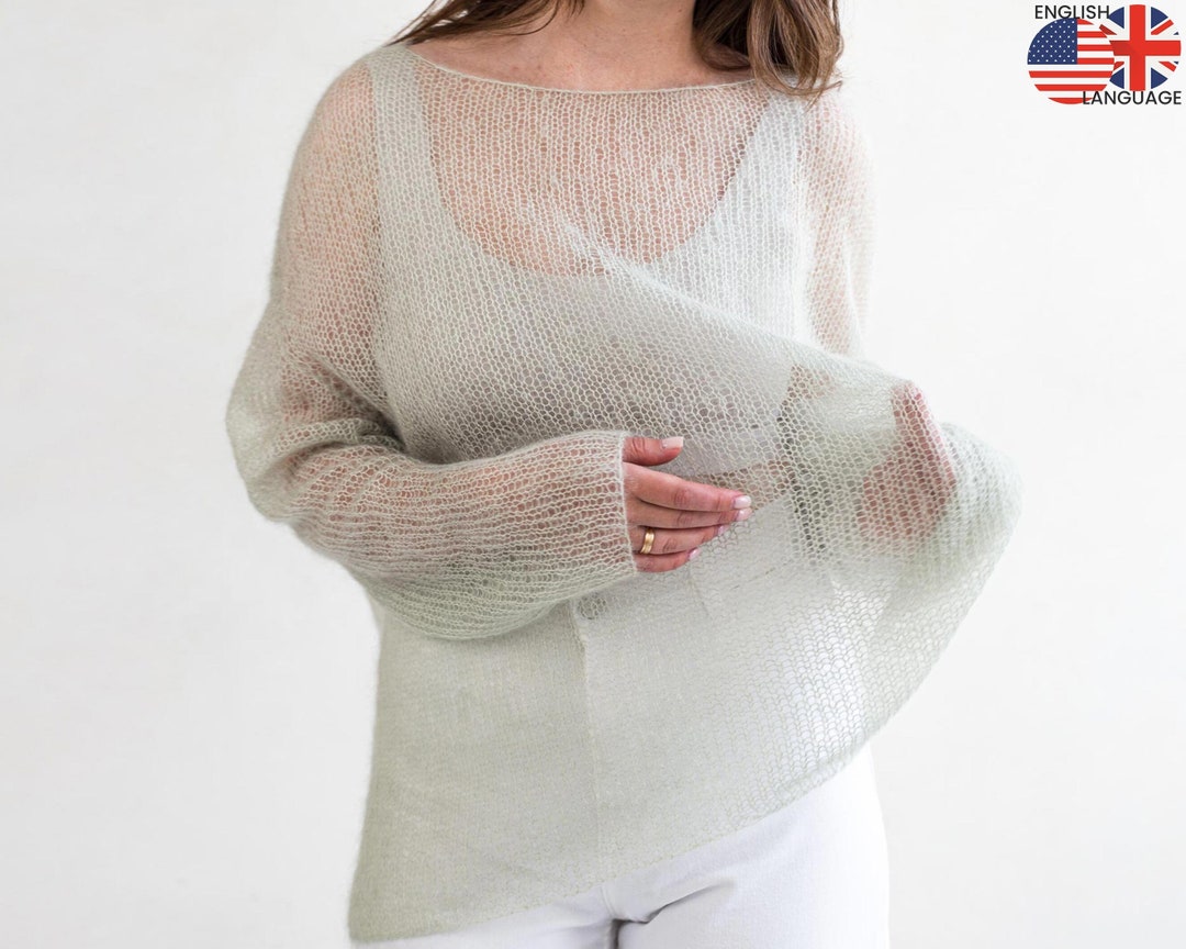 Thin Jumper Knitting Pattern: Women's Loose Knit Mohair Sweater Pattern ...