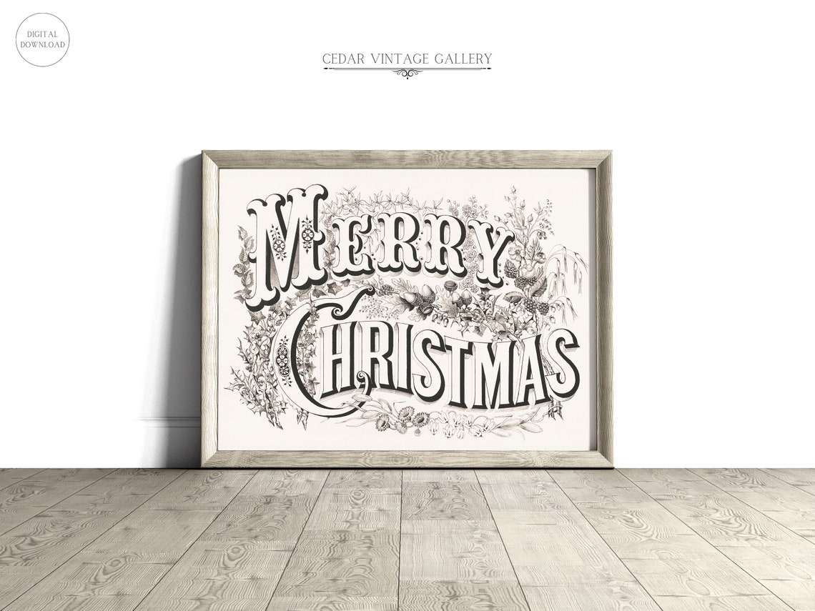 Vintage Merry Christmas Sign, Vintage Christmas Decor Indoor, Rustic Christmas Decor, Merry ...