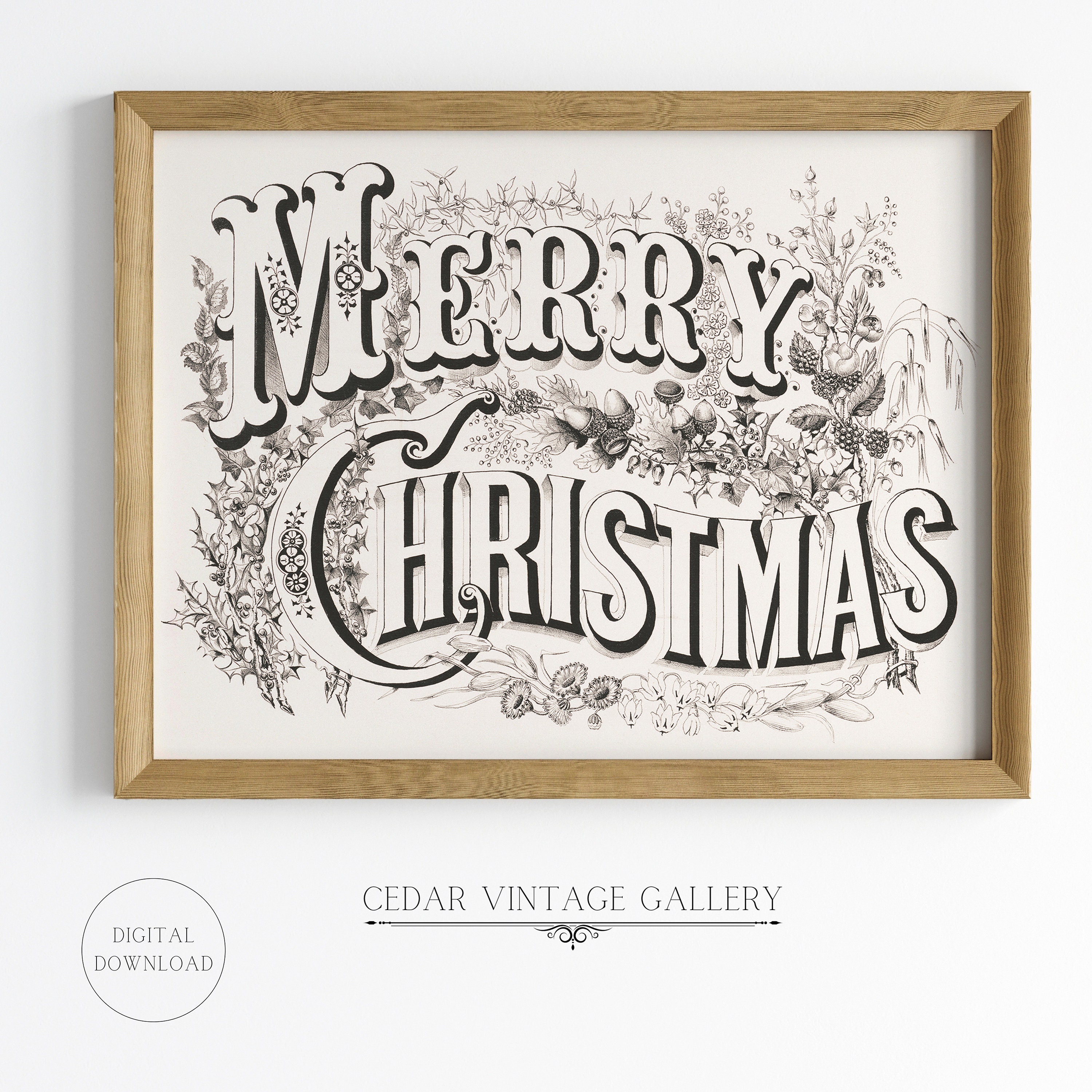 Vintage Merry Christmas Sign, Vintage Christmas Decor Indoor, Rustic Christmas Decor, Merry ...