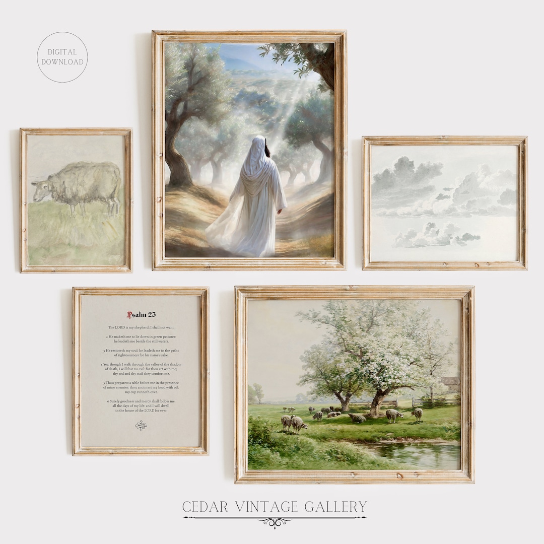 KJV Bible Verse Wall Art Psalm 23 Wall Decor, Modern Christian Art ...