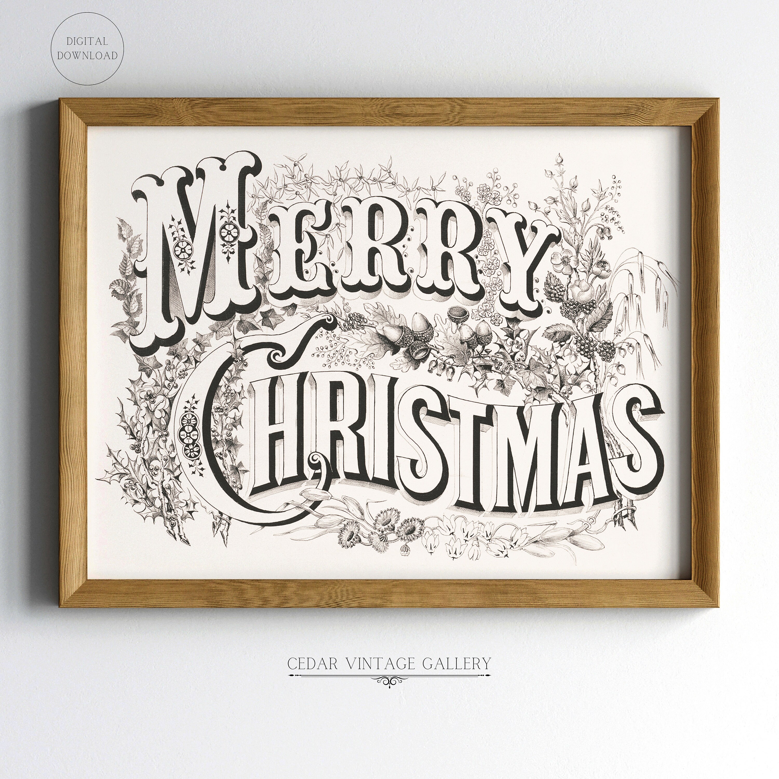 Vintage Merry Christmas Sign, Vintage Christmas Decor Indoor, Rustic ...