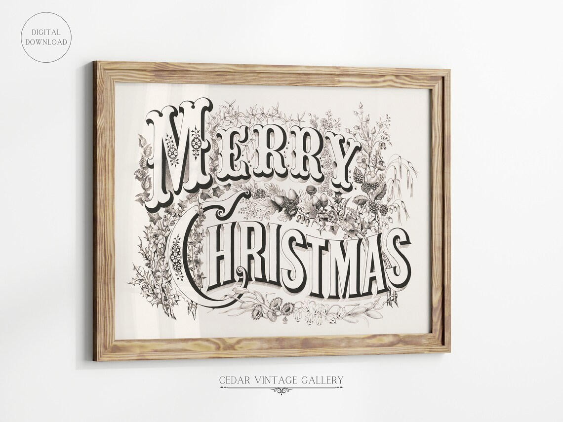 Vintage Merry Christmas Sign, Vintage Christmas Decor Indoor, Rustic ...