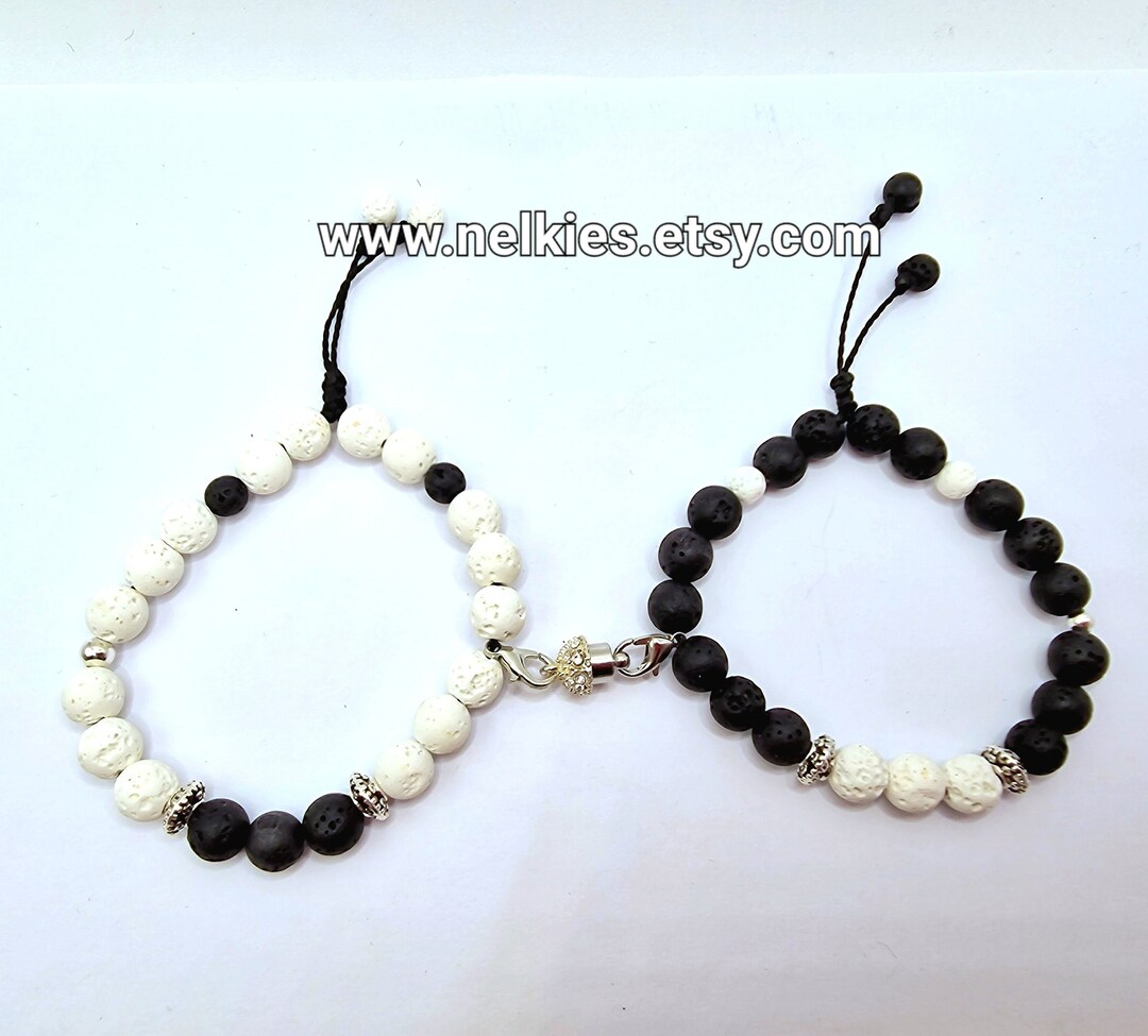 2 Magnetic Bracelets for Couples/friendship Bracelet With Magnet for ...