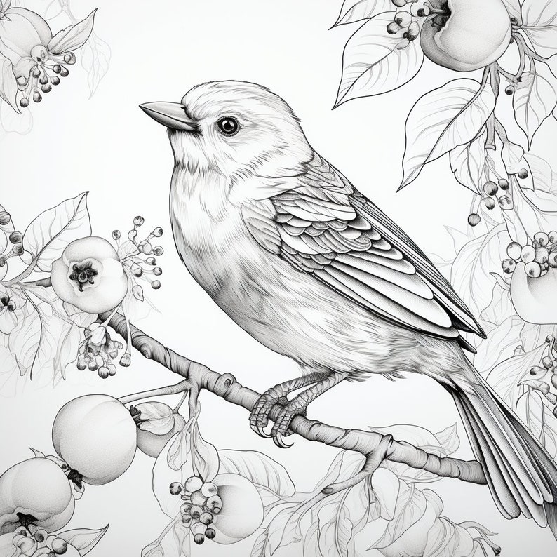 Set of 5 Children Colouring Pages With the Bird Theme - Etsy