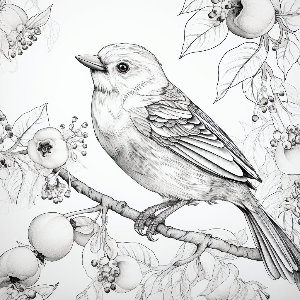 Set of 5 Children Colouring Pages With the Bird Theme - Etsy