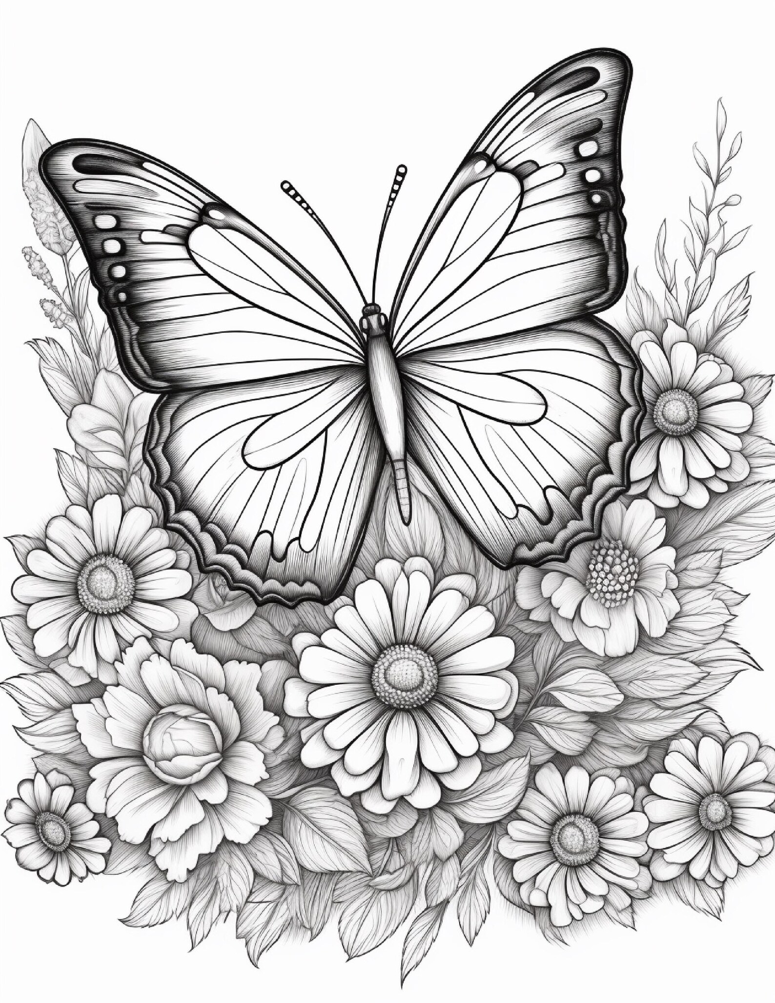 Set of 10 Travel Friendly Colouring Pages of Butterflies for Children ...