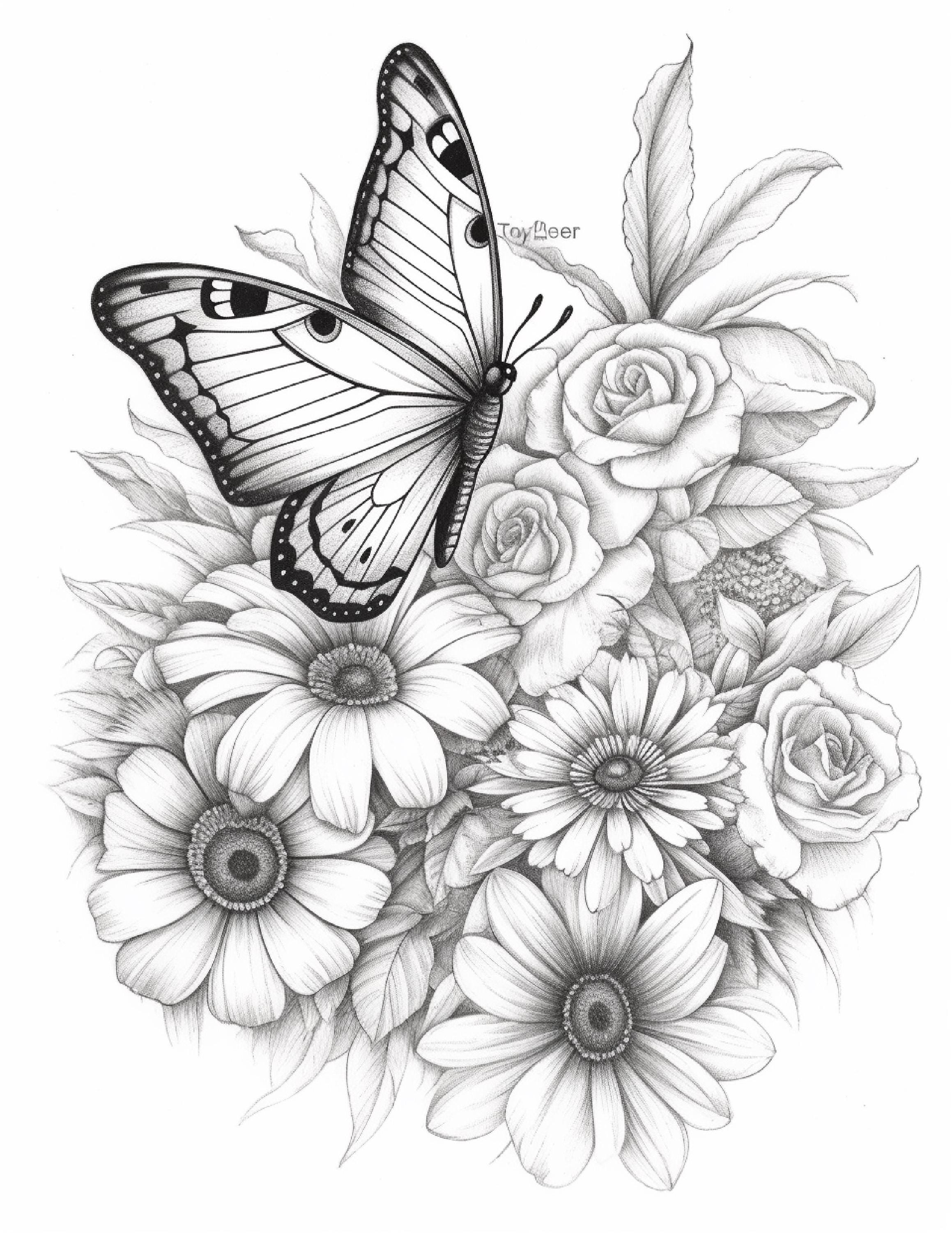 Set of 10 Travel Friendly Colouring Pages of Butterflies for Children ...
