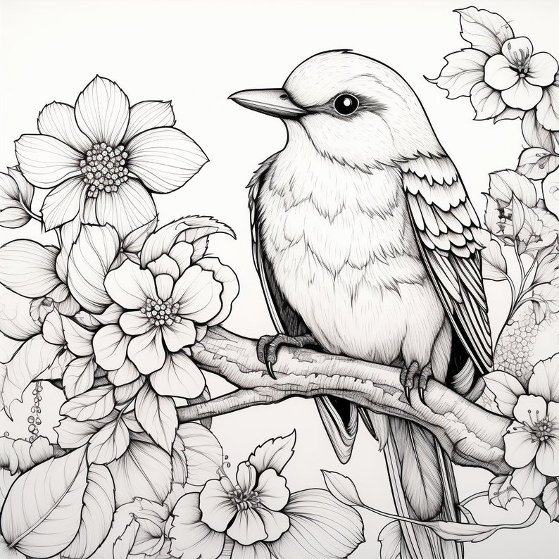 Set of 5 Children Colouring Pages With the Bird Theme - Etsy