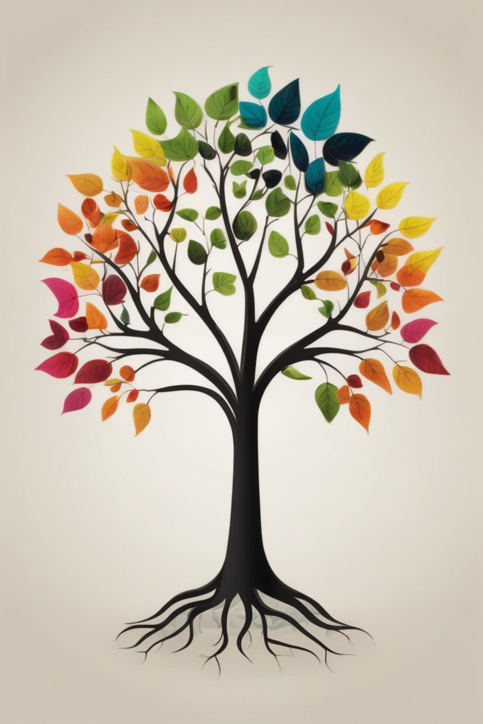 Colorful Tree Nature Art Print Digital Download - Etsy
