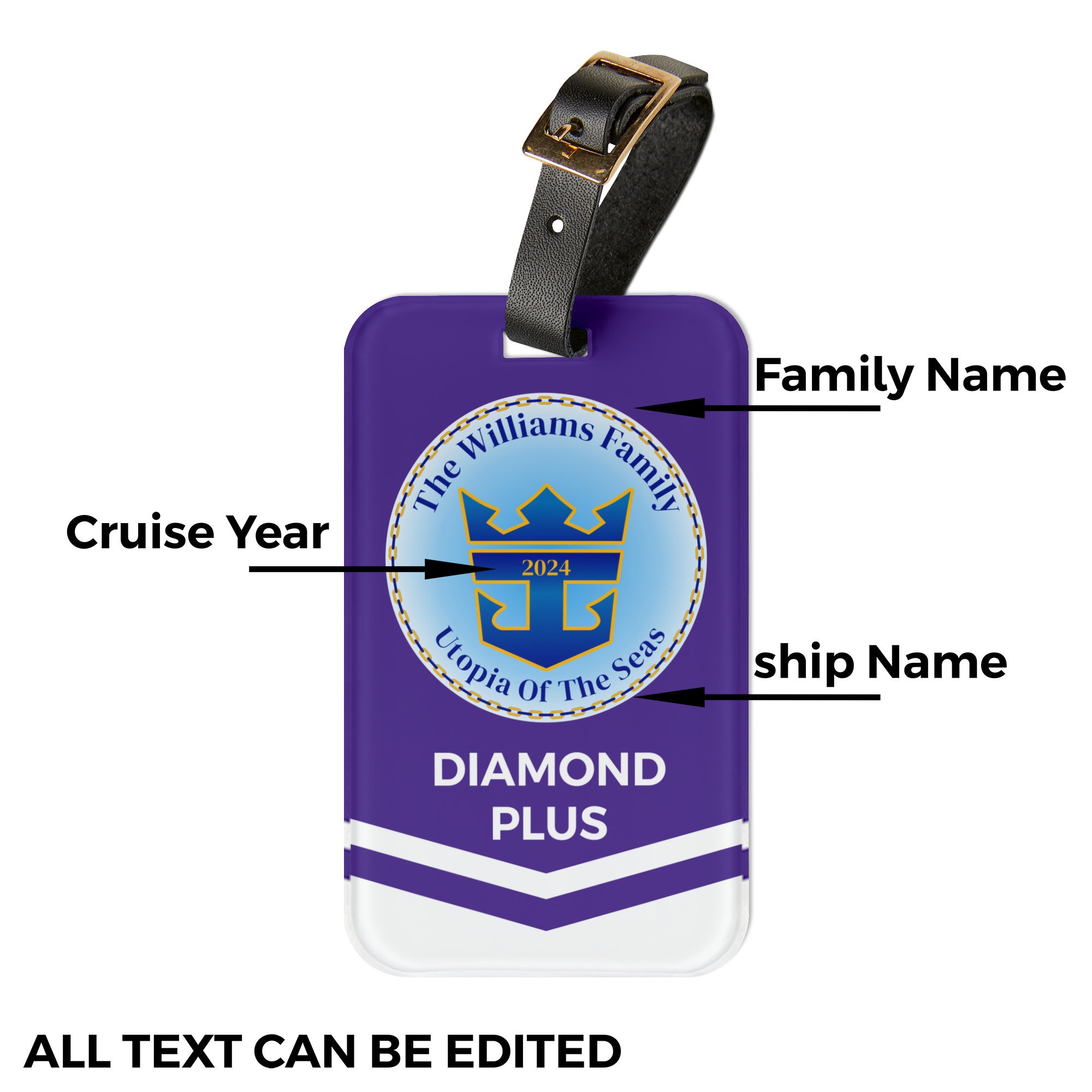 Personalized Family Cruise Acrylic Luggage Tag Royal Caribbean Tiers ...