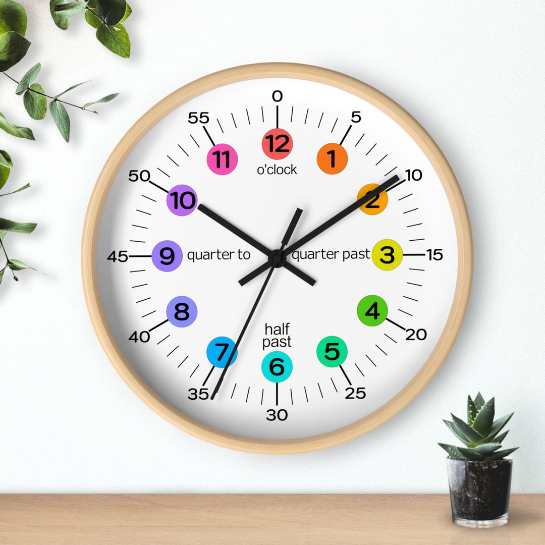 Learning Analog Wall Clock for Children, Kids Wall Clock, Modern ...