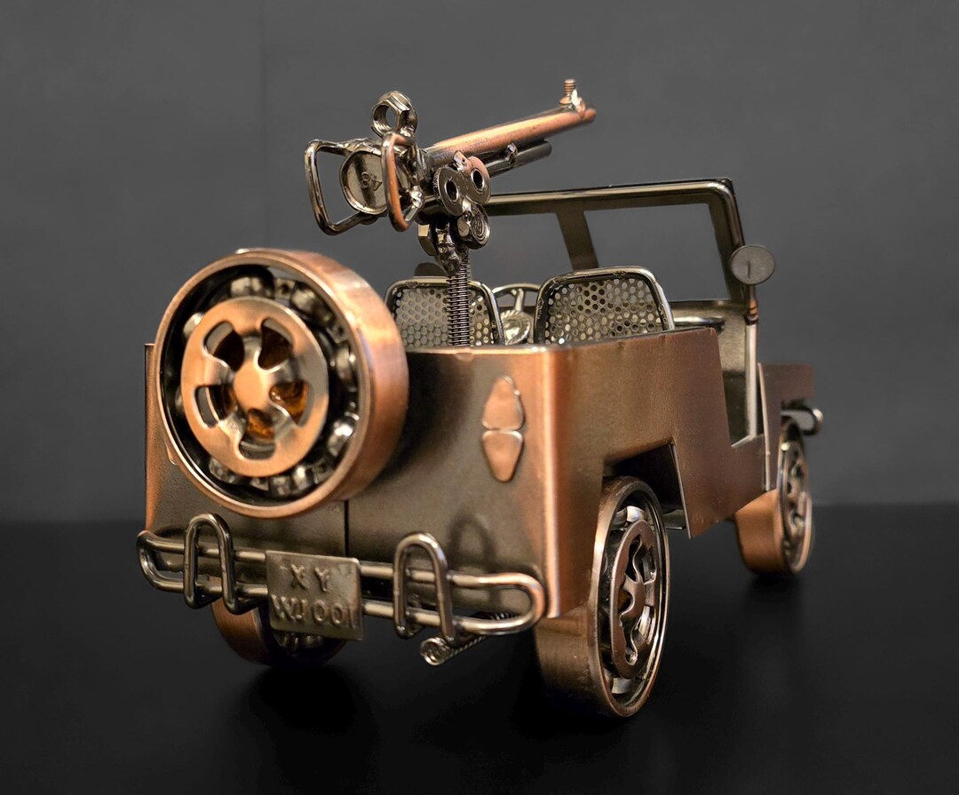 Hand-welded Metal WW2 Jeep Model: Rustic Copper Military Decor - Etsy