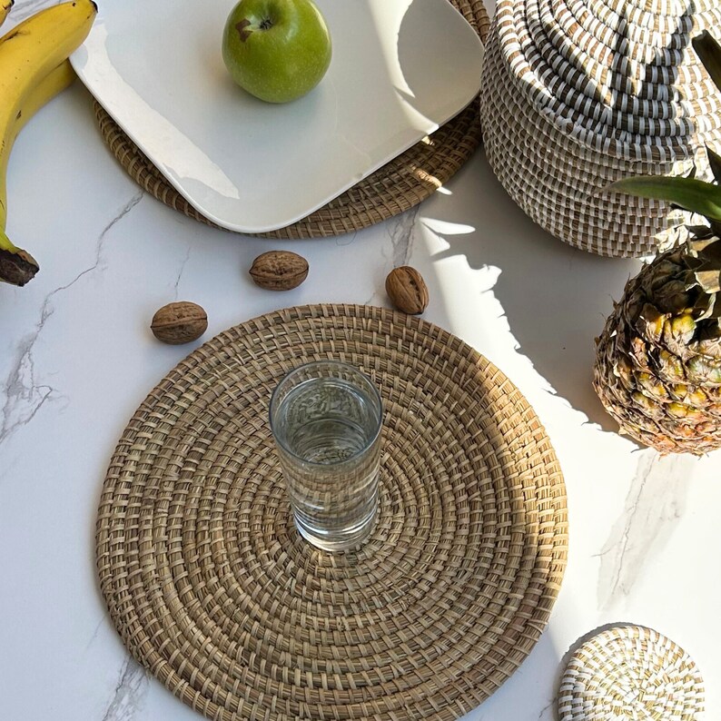 Set of 3 African Wicker Placemats - Etsy