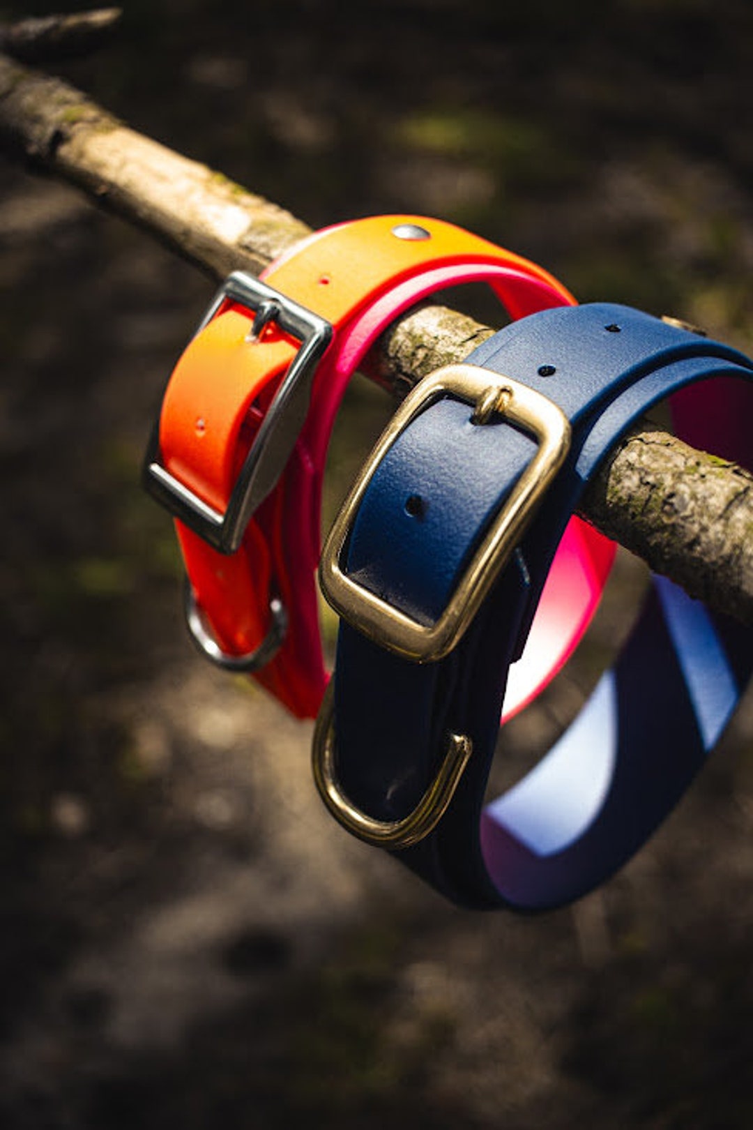 Double-layered Biothane Collar in Desired Colors With Belt Buckle - Etsy